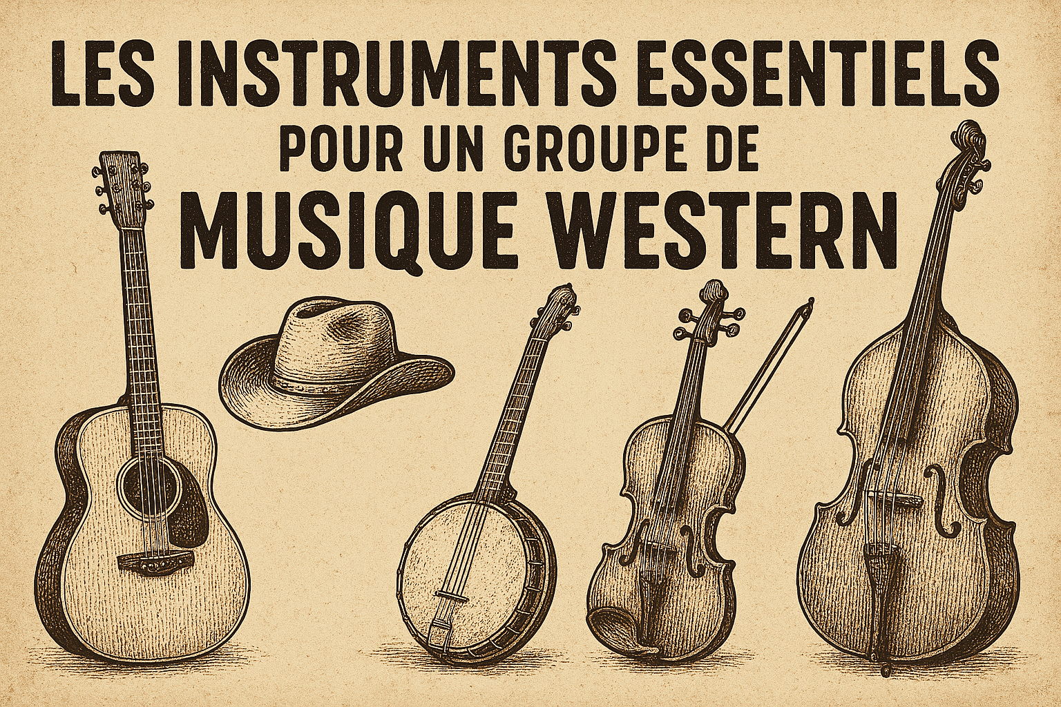 Les Instruments Essentiels pour un Groupe de Musique Western – Cowboy World